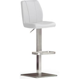 Bistrostuhl MCA furniture "BARBECOOL" Stühle Gr. B/H/T: 41 cm x 89 cm x 52 cm, Edelstahl, weiß (weiß, edelstahl gebürstet) Bistrostühle