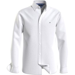 Leinenhemd Tommy Hilfiger "PIGMENT DYED LI SOLID RF SHIRT" Gr. L, N-Gr, weiß (optic white) Herren Hemden Langarm