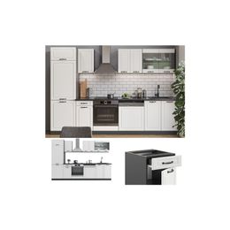VICCO K&uuml;chenzeile K&uuml;chenblock Einbauk&uuml;che R-Line 300 cm Landhaus Anthrazit KUS
