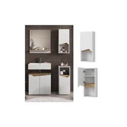 VICCO H&auml;ngeschrank Marelle 30 x 67 cm, Wei&szlig; Artisan, modern, Badschrank, schmal, Badezimmer