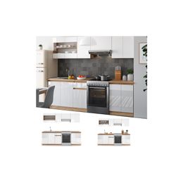 VICCO K&Uuml;CHENZEILE 240 CM - 7 MODULE - K&Uuml;CHE K&Uuml;CHENBLOCK EINBAUK&Uuml;CHE - WEI&szlig;