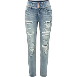 bonprix Highwaist Skinny-Jeans mit Destroy-Effekten