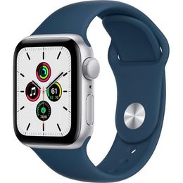 Apple Watch (Series SE) 2020 GPS 40 mm - Aluminium Silber - Sportarmband Blau