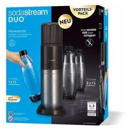 SodaStream Trinkwassersprudler DUO Vorteilspack Titan mit 3 Flaschen