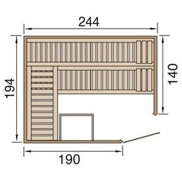 Weka Element-Ecksauna Varberg 4 HT mit isolierte Massivholztür