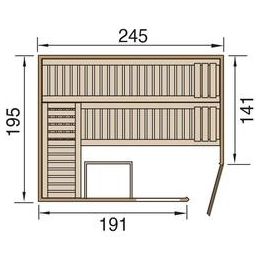 Weka Design-Sauna CUBILIS Gr. 3 Sparset 7,5 kw OS