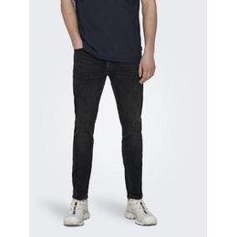 Only & Sons ONLY & SONS Slim-fit-Jeans OS ONSLOOM SLIM BLUE GREY 40 mit Destroyed Effekt, schwarz