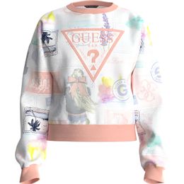 Guess Sweatshirt, Baumwolle, Logo-Print, für Kinder, weiß, 116