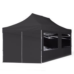 TOOLPORT 3x6m Aluminium Faltpavillon, inkl. 4 Seitenteile, schwarz - (59031)