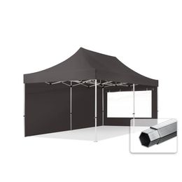 TOOLPORT 3x6m Aluminium Faltpavillon, inkl. 2 Seitenteile, dunkelgrau - (600233)