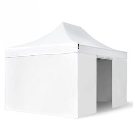 TOOLPORT 3x4,5m Aluminium Faltpavillon, inkl. 4 Seitenteile, weiß - (578687)