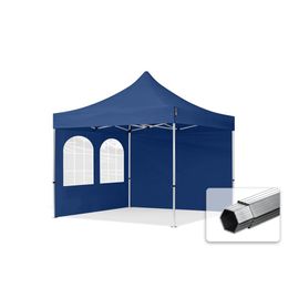 TOOLPORT 3x3m Aluminium Faltpavillon, inkl. 2 Seitenteile, dunkelblau - (600160)