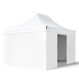 TOOLPORT 3x4,5m Stahl Faltpavillon, inkl. 4 Seitenteile, weiß - (600061)