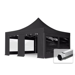 TOOLPORT 5x5m Aluminium Faltpavillon, inkl. 4 Seitenteile, schwarz - (59060)