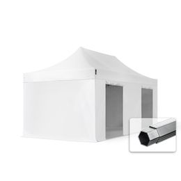 TOOLPORT 3x6m Aluminium Faltpavillon, inkl. 4 Seitenteile, weiß - (600216)