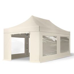 TOOLPORT 3x6m Stahl Faltpavillon, inkl. 4 Seitenteile, creme - (600072)