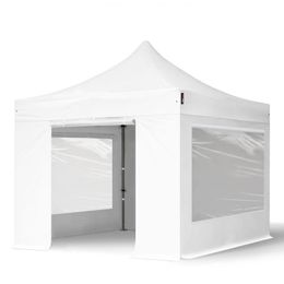 TOOLPORT 3x3m Stahl Faltpavillon, inkl. 4 Seitenteile, weiß - (600112)
