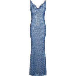 Lipsy Abendkleid, Wasserfall-Ausschnitt, ärmellos, für Damen, blau, 34