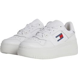 Tommy Jeans Sneaker, Leder, Emblem, für Damen, weiß, 39