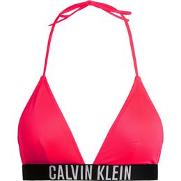 Calvin Klein Triangel-Bikini-Oberteil, Logo-Bund, für Damen, rot, XS