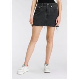 Levi's Levi's® Jeansrock ICON SKIRT mit Used-Effekten und ausgefransten Kanten, schwarz