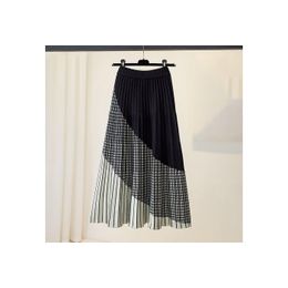 KIKI A-Linien-Kleid Mittellanger Wollrock mit breitem Saum in A-Linie