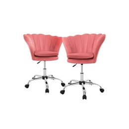ML-Design Bürostuhl Drehstuhl aus Samt mit Rückenlehne und 5 Rollen höhenverstellbar (2 St)