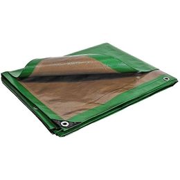 Tecplast - Plane für Malerarbeiten 2x3 m 250PE - Grün und Braun - Hochwertige Schutzplane für Malerarbeiten für Böden und Möbel