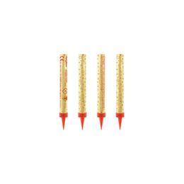 partydeco Tortenstecker, Eisfontäne 12cm gold / rot