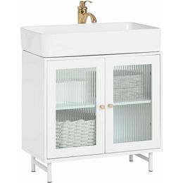 BZR115-W Waschbeckenunterschrank Waschtischunterschrank Badschrank Badezimmerschrank Waschtisch Unterschrank Badmöbel weiß bht ca. 60x58x30cm - sobuy