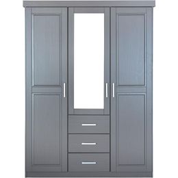 ebuy24 - Norwin Kleiderschrank 2 Türen, 1 Spiegeltür, 3 Schubladen, grau. - Grau