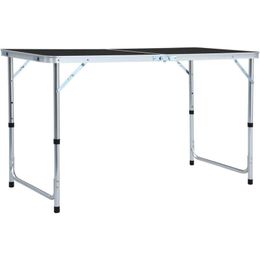 Klappbarer Campingtisch,Balkontische Beistelltisch Klappbar,Klapptisch Grau Aluminium 120 x 60 cm -BV57749