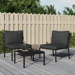 MAISONCHIC Relax-Sessel,Gartenmöbel,Gartenstühle mit Grauen Kissen 2 Stk. 60x74x79 cm Stahl -98294