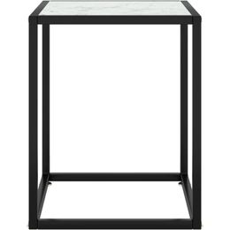 Maison Exclusive - Couchtisch Schwarz mit Weißem Glas Marmor-Optik 40x40x50 - Schwarz
