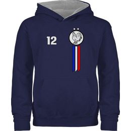 Shirtracer Hoodie 12. Mann Frankreich Emblem 2024 Fussball EM Fanartikel Kinder