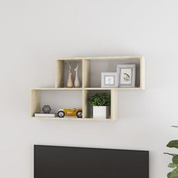 MAISONCHIC - Wandregal,Wandboard für Wohnzimmer, Schlafzimmer, Flur, Badezimmer,Hängeregal Sonoma-Eiche 100x18x53 cm Holzwerkstoff DTHFF2563622