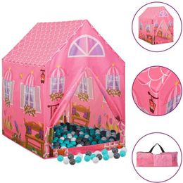 Kinder-Spielzelt, Kinderzelt für drinnen, Faltbares Kinderspielzelt mit 250 Bällen Rosa 69x94x104 cm KLI21356 MAISONCHIC