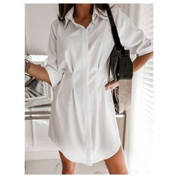 TZTA Trading UG Blusenkleid Damen kleid Knopf Hemdkleid Anzugrock A-Linien Freizeitkleid