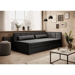 E-meubles - Sofa mit Schlaffunktion und Bettkasten Couch für Wohnzimmer Schlafsofa, Polstersofa Wohnlandschaft mit Bettfunktion - 214x77x82 cm - fulo