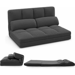 Bodensofa mit Schlaffunktion, 3 in 1 Sofabett mit Verstellbarer Rückenlehne, Kissen & Schaumstoff, Klappsofa Schlafsessel Schlafsofa für Wohnzimmer,