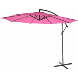 Neuwertig] Ampelschirm Terni, Sonnenschirm Sonnenschutz, ø 3m neigbar, Polyester/Stahl 11kg pink ohne Ständer - pink