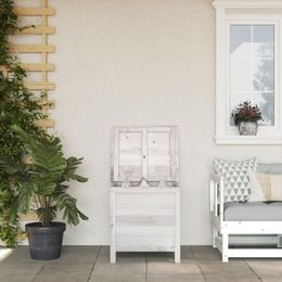 Bonnevie - Gartentruhe,Gartenbox Weiß 50x49x56,5 cm Massivholz Tanne vidaXL