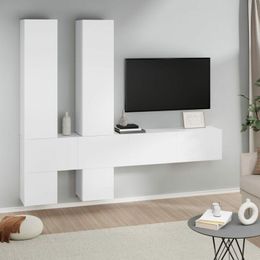 TV-Möbel,TV-Schrank,TV-Lowboard,TV-Wandschrank Weiß Holzwerkstoff MAISONCHIC 58183
