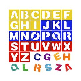 Juoungle Malschablone 26 Stück Alphabet Schablonen Set zum Malen Lernen Handwerk Dekoration