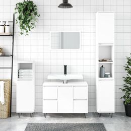 Badschrank,Badezimmerschrank Weiß 80x33x60 cm Holzwerkstoff vidaXL
