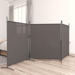 Bonnevie - 3-tlg. Paravent Raumteiler Anthrazit 525x180 cm Stoff vidaXL