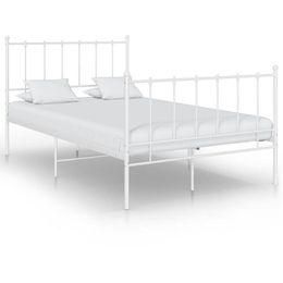 Bett Weiß Metall 120x200 cm vidaXL358242