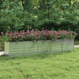 Garten-Hochbeet,Blumenkasten 400x80x77 cm Verzinkter Stahl Silber vidaXL