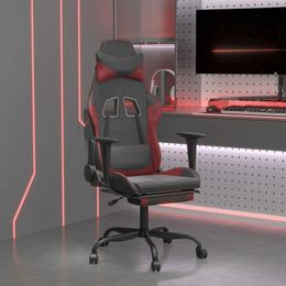 Bonnevie - Gaming-Stuhl mit Massage & Fußstütze Schwarz Weinrot Kunstleder vidaXL373230