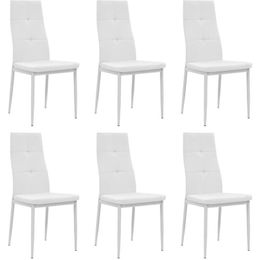 Bonnevie - Esszimmerstühle 6 Stk. Küchenstuhl Kunstleder Weiß vidaXL